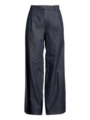 Sandro Wide-leg Cotton Chambray Pants - Blue