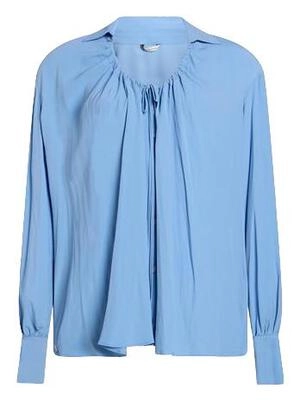 MANILA GRACE Acetate & Silk Blend Shirt - Blue