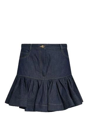 Sandro Circle Denim Skirt - Blue