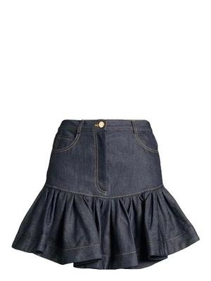 Sandro Flared Tiered Denim Skirt - Blue