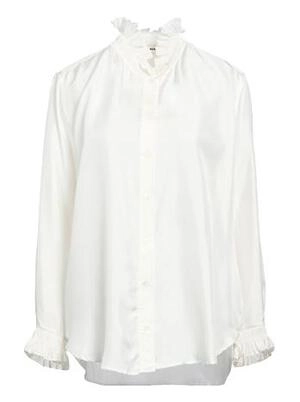 SANDRO SANDRO White Silk Ruched Shirt