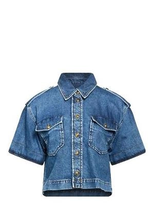 Sandro Short Sleeve Denim Shirt - Blue