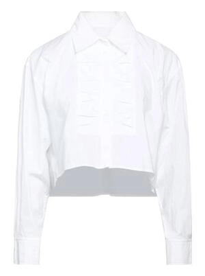 Sandro Cropped Poplin Shirt - White