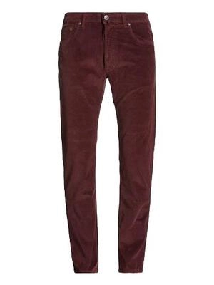 MOORER Pants Burgundy Size Cotton, Elastane - Red