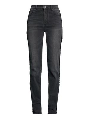 Armani Exchange Straight Leg Jeans With Crystal Embellishments - Black