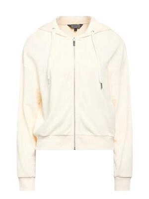Armani Exchange Zip-up Hooded Sweatshirt - Cream