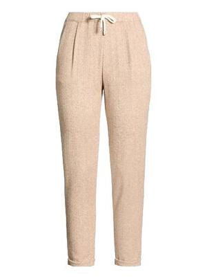 PUROTATTO Viscose, Wool, Polyester, Elastane Tapered Knit Pants - Beige