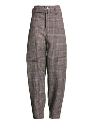 TOD'S Virgin Wool Glen Plaid Tapered Pants - Brown