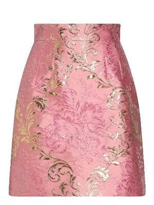 Dolce & Gabbana Brocade Floral Print Mini Skirt - Pink