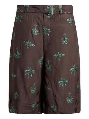 JIL SANDER Tropical Embroidered Bermuda Shorts - Brown