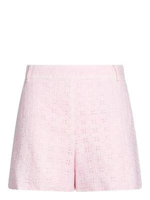 120% Lino Broderie Anglaise High-waisted Shorts - Pink