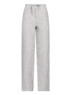 120% Lino Linen Striped Tapered Leg Pants - Navy