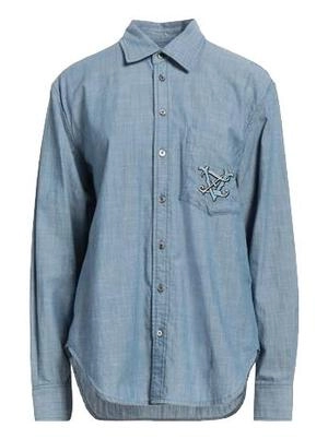 Zadig&Voltaire Chambray Cotton Shirt With Embroidered Logo - Blue