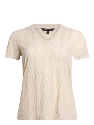 Armani Exchange Logo-print V-neck T-shirt - Beige
