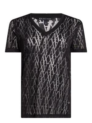 Armani Exchange Logo-print V-neck T-shirt - Black