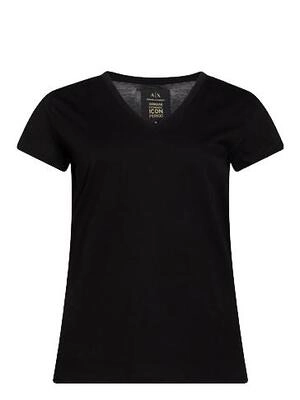 Armani Exchange Cotton V-neck T-shirt - Black