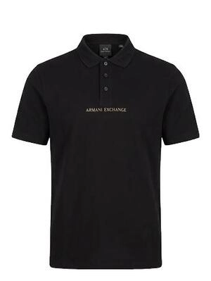Armani Exchange Polo Shirt Size Cotton, Elastane - Black