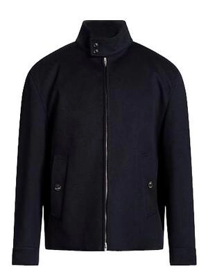 LARDINI Midnight Wool Brushed-felt Jacket - Blue