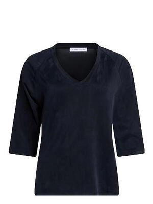 CARACTÈRE CARACTÈRE Military Cupro Elastane 3/4 Sleeve Tee Blue