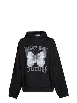 Versace Hooded Cotton Sweatshirt - Black