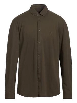 Armani Exchange Man Shirt Dark Green Size Xl Cotton, Elastane Dark Green