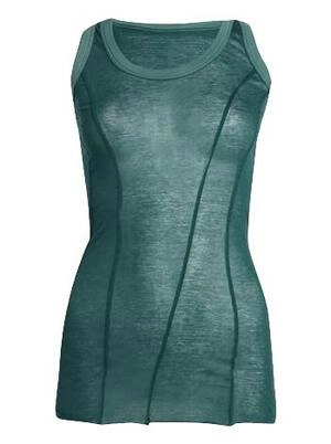 Masnada Deep Teal Viscose Silk Tank Top - Green