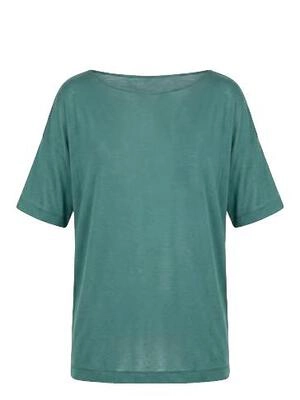 Masnada Deep Teal Viscose Silk T-shirt - Green