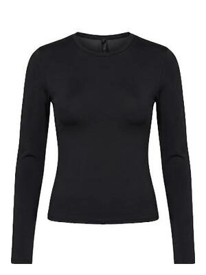 SKIMS SKIMS Polyamide Blend Long Sleeve T-Shirt Charcoal