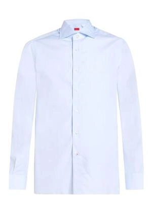Isaia Shirt Size Cotton - Sky Blue