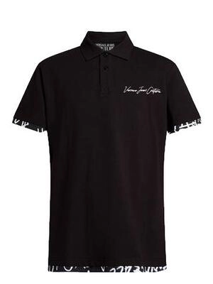Versace Polo Shirt Size Cotton - Black