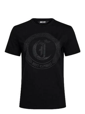 Just Cavalli Crystal Embellished Cotton T-shirt - Black