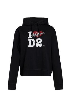 Dsquared2 Cotton Hoodie - Black