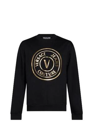 Versace Cotton-elastane Crewneck Sweatshirt - Black