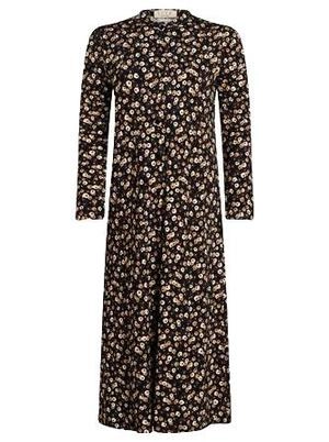SIYU Multicolor Jersey Shirt Dress With Classic Collar - Black