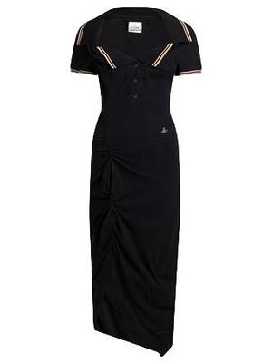 VIVIENNE WESTWOOD Cotton Piqué Bodycon Midi Dress - Black