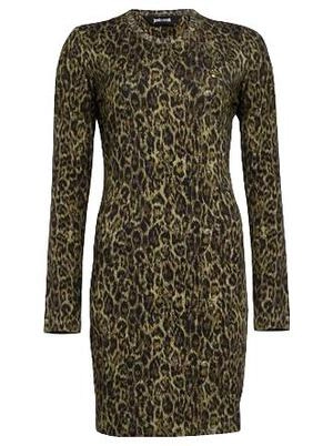 Just Cavalli Cotton Blend Long Sleeve T-shirt Dress - Green