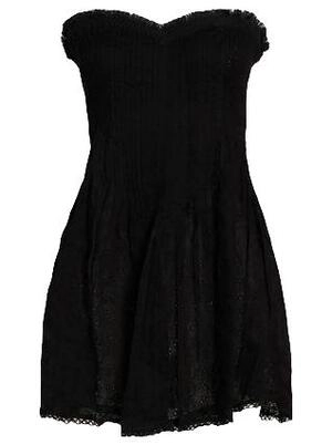 Poupette St Barth Cotton Broderie Anglaise Mini Dress - Black