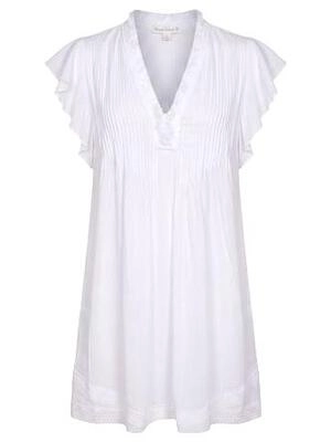 Poupette St Barth Gauze Embroidered Fringed Mini Dress - White