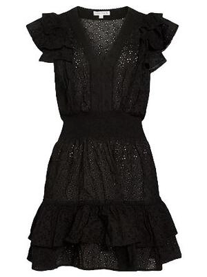 Poupette St Barth Cotton Broderie Anglaise Mini Dress - Black