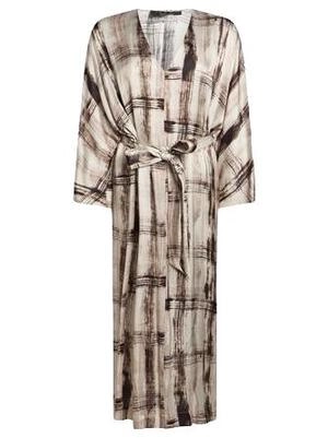 KAOS Taupe Viscose Midi Dress - Grey