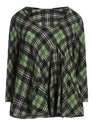 Aspesi Virgin Wool And Viscose Checkered Top - Green