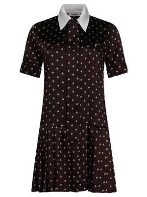 Sandro Dark Polyester Floral-print Mini Dress - Brown