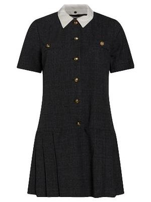 Sandro Mini Dress In Charcoal Polyester, Viscose, And Elastane - Grey