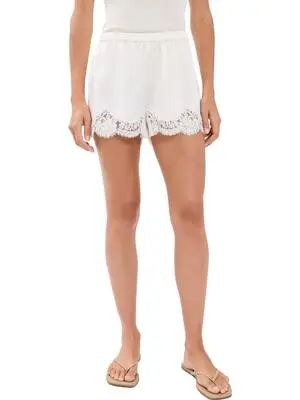 Cami Nyc CAMI NYC Anora Satin Shorts With Lace Trim Ceramic