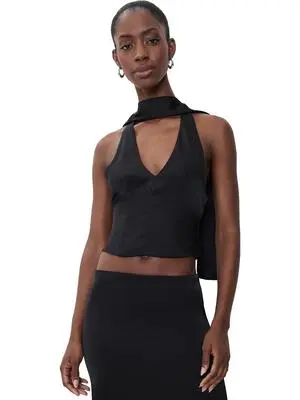 Lioness Front Row Halter Top - Noir