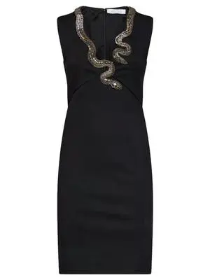 ALINA Alina Snake-Embroidered V-Neck Mini Dress