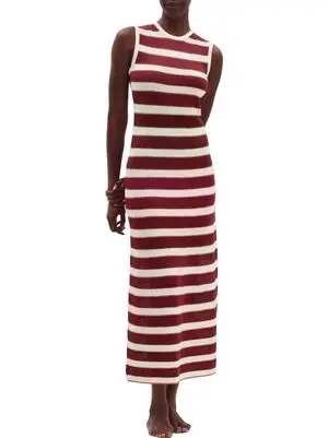 ERES Regulière Striped Open-back Maxi Dress - Red