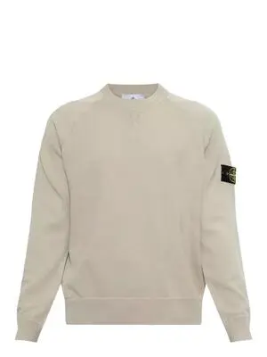 Stone Island Logo Patch Raglan-sleeve Sweater - Neutrals