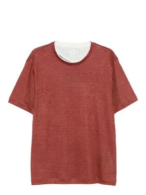 Eleventy Layered-effect T-shirt - Red