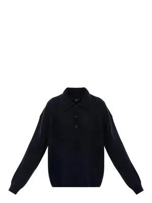 ANINE BING Lee Polo-collar Sweater - Blue